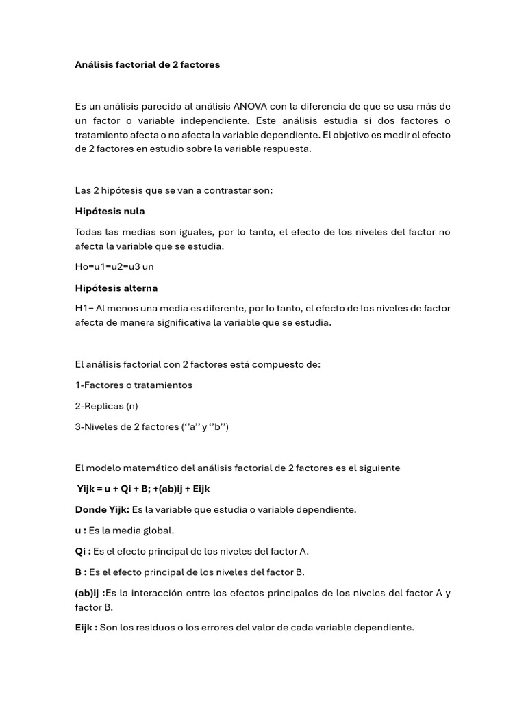 Análisis Factorial de 2 Factorese | PDF