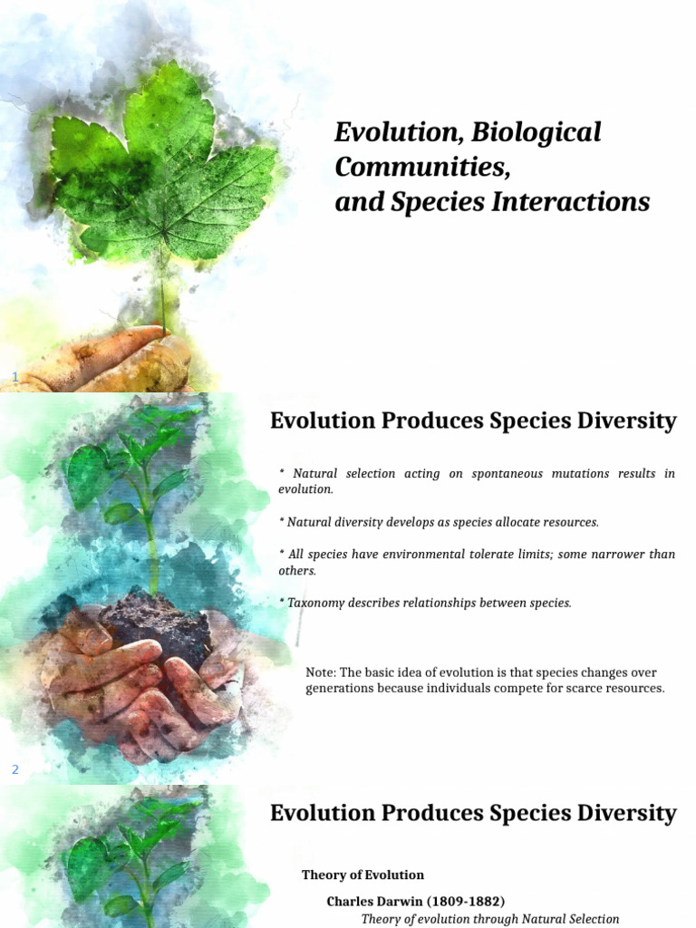 Topic 3 Evolution Biological Communities and Species Interactions | PDF ...