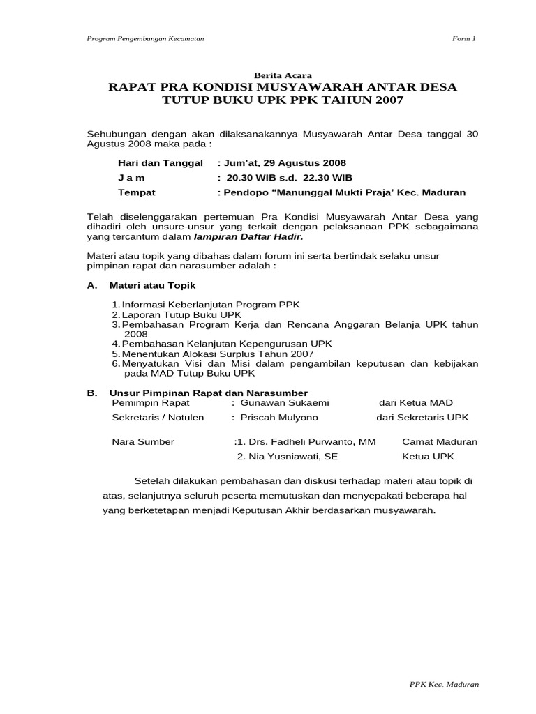 Ba Mad Tutup Buku TH 2007 | PDF