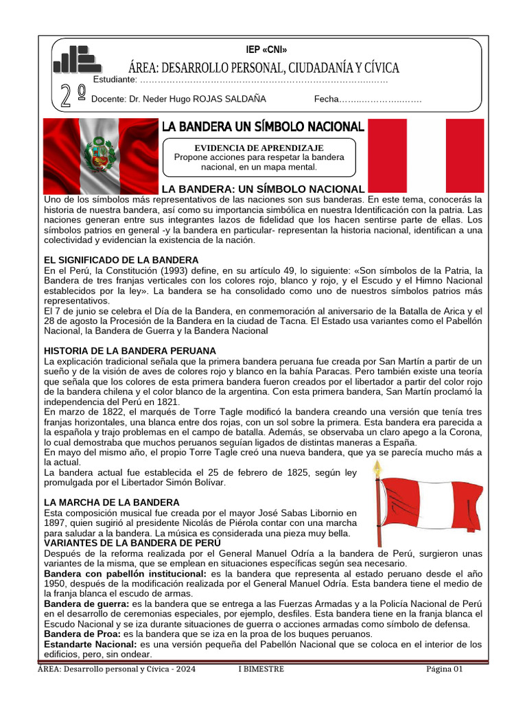 Historia y Significado de la Bandera Peruana | PDF | América del Sur ...