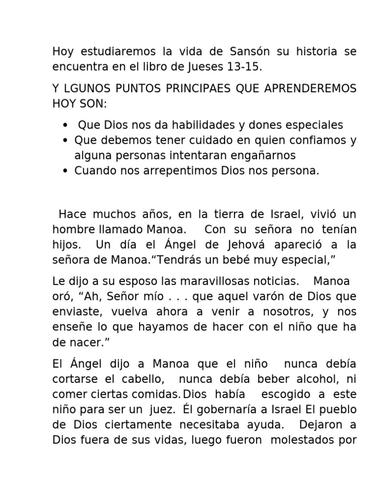 Sanson El Hombre Fuerte de Dios | PDF | Sansón