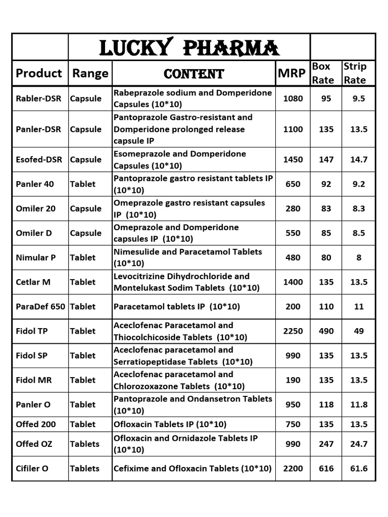 Lucky Pharma 4 | PDF | Sodium | Drugs