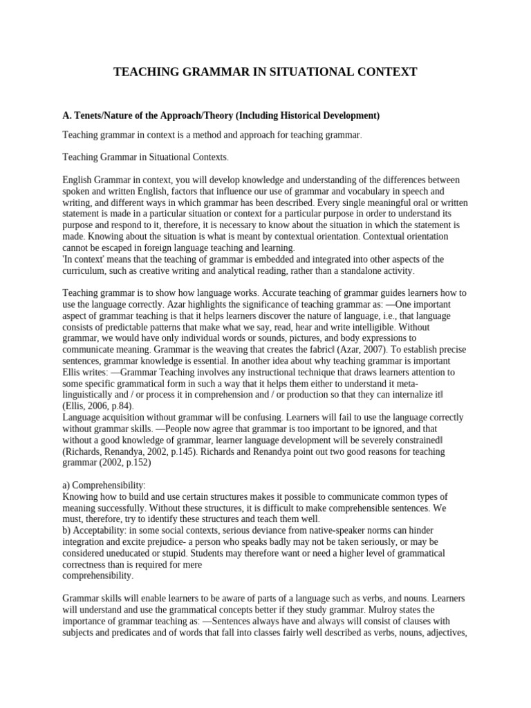 Teaching Grammar in Context | PDF | Cognition | Linguistics