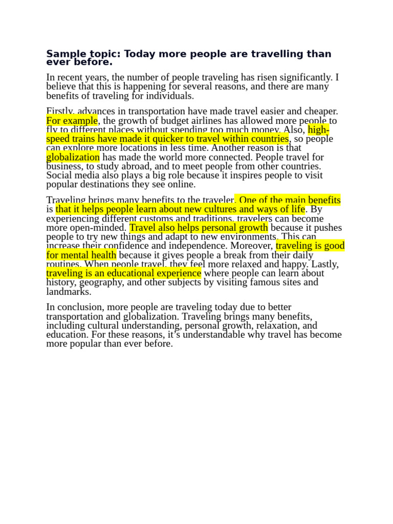 Writing Travel 1 | PDF | Career & Growth