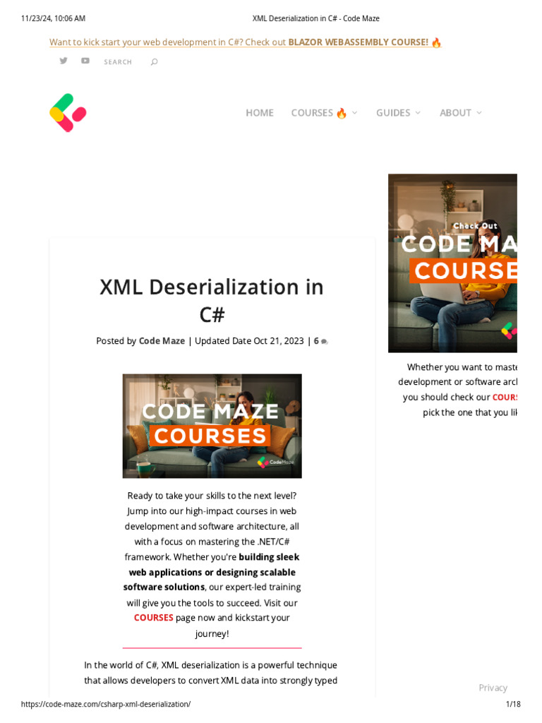 Xml Deserialization In C Code Maze Pdf Xml C Sharp