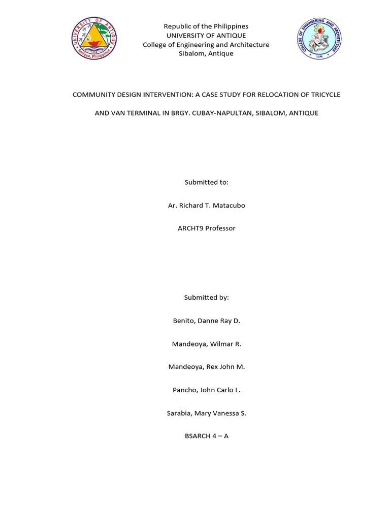 Tricycle Terminal Design in Sibalom | PDF | Transport | Design
