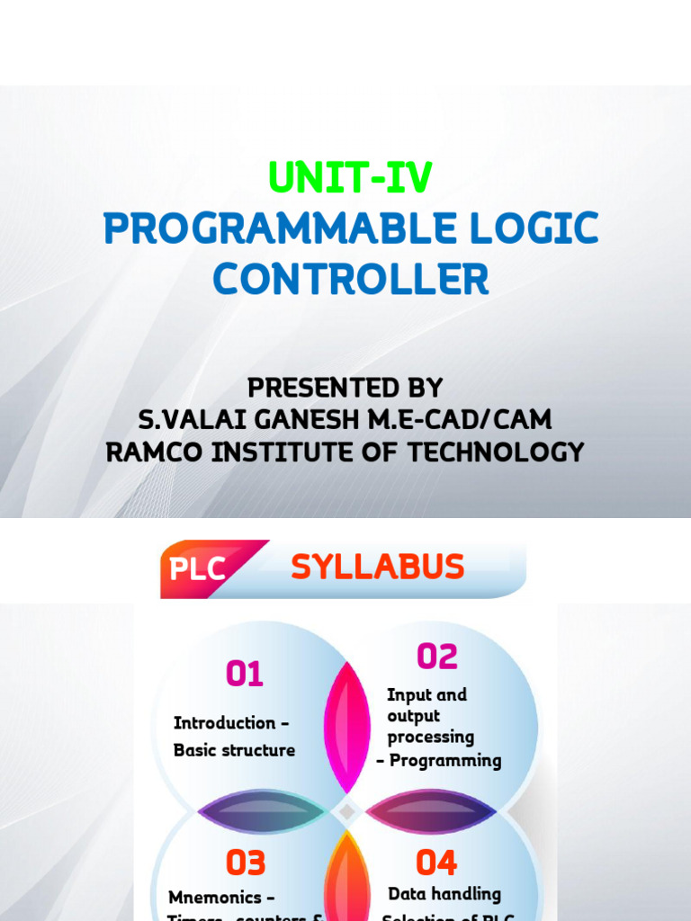 UNIT-IV PLC | PDF | Logic Gate | Programmable Logic Controller