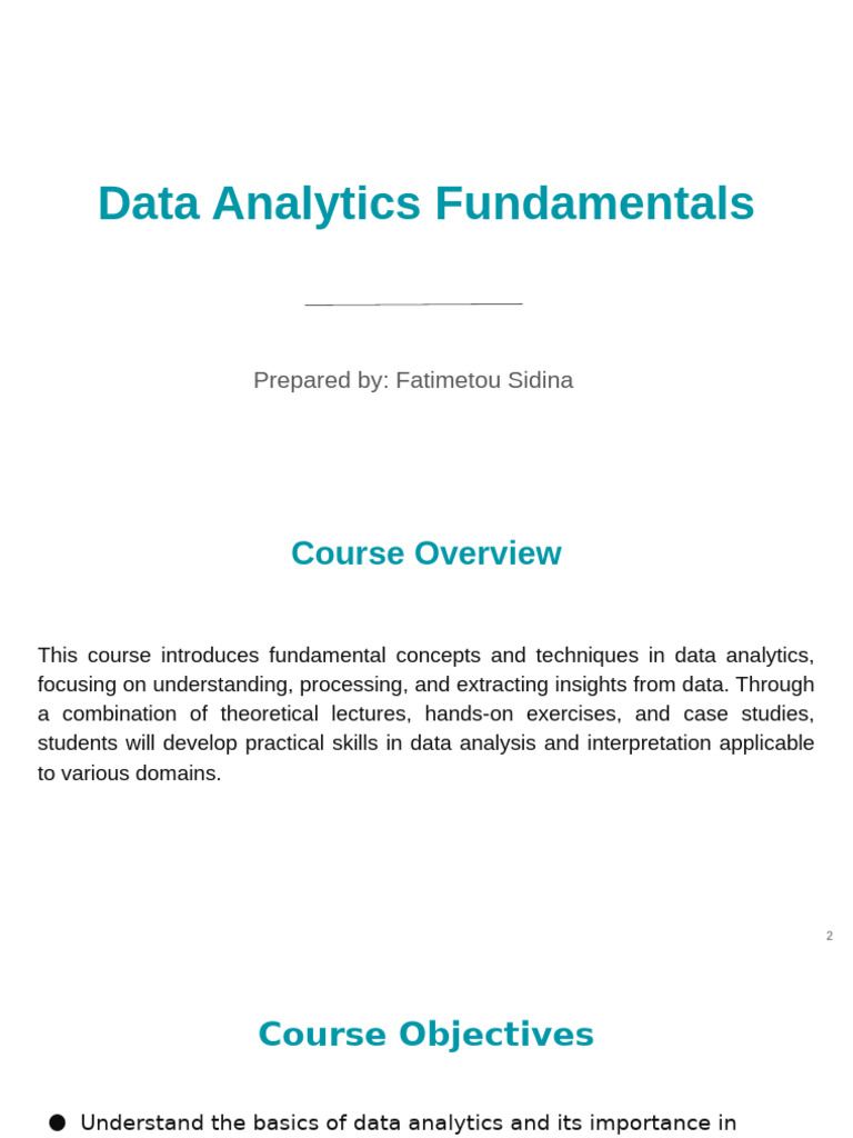 Data Analytics Fundamentals-2 | PDF | Data Analysis | Analytics