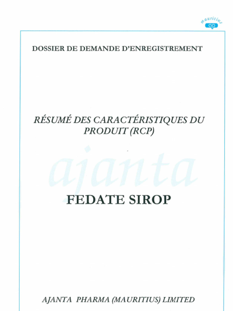 Fedate Syrup | PDF