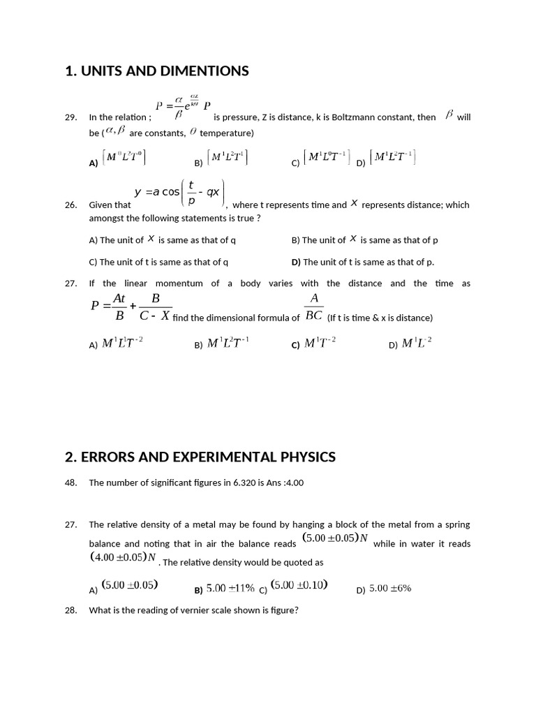 22-23 Chapterwise Questions - 1 | PDF | Acceleration | Thermal Expansion