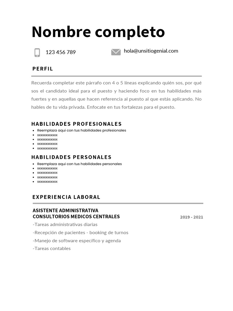 Plantilla CV 2 3 | PDF