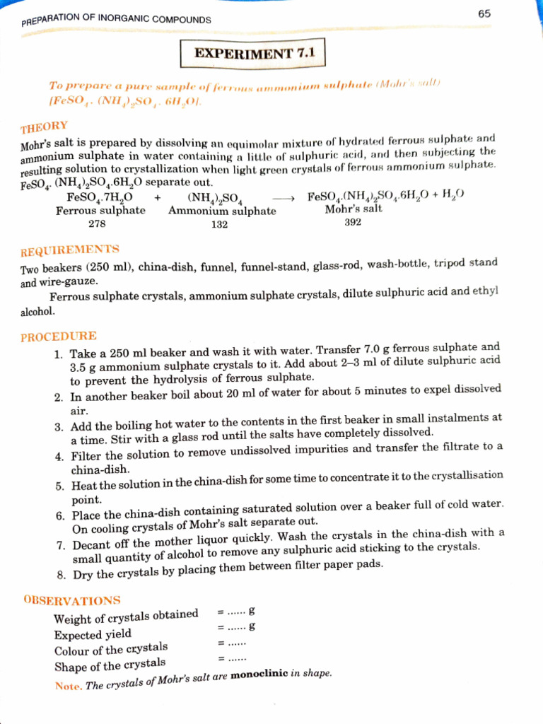 Experiment no. 6th | PDF | Sulfuric Acid | Ammonia