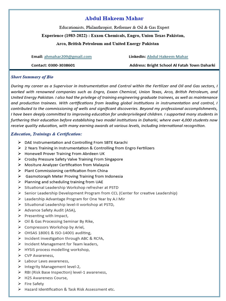 CV Abdul Hakeem Mahar | PDF | Business