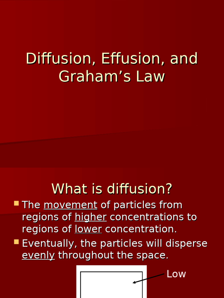 Grahams Law Diffusion Effusion | PDF | Gases | Mole (Unit)