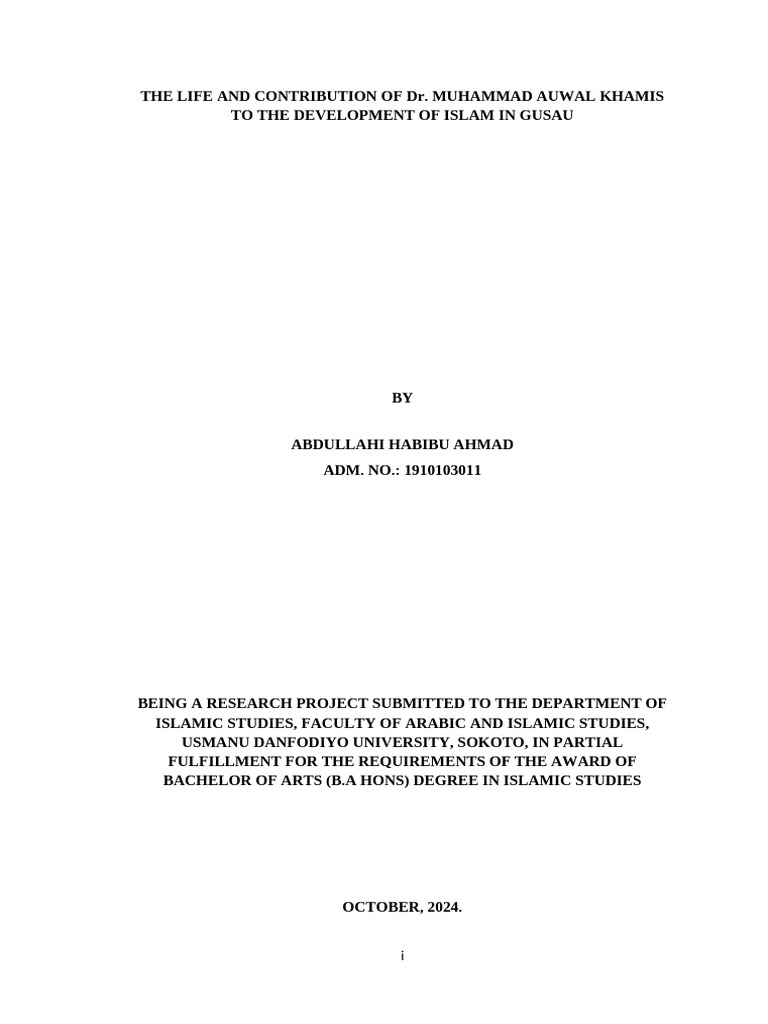 Abdullahi Habib Project | PDF | Mosque | Hadith