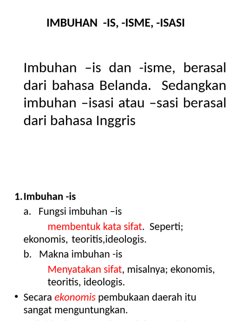 Imbuhan Asing Is, Isme, Isasi, Sasi | PDF | Ilmu Sosial