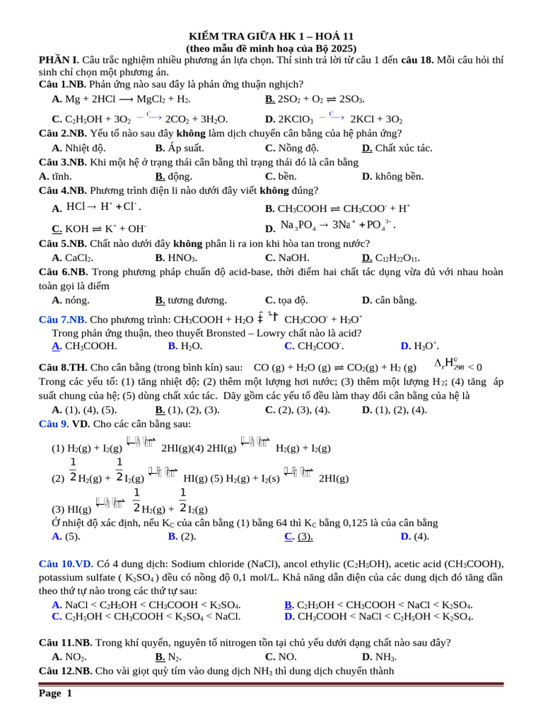 GHKI Hóa 11 006 | PDF