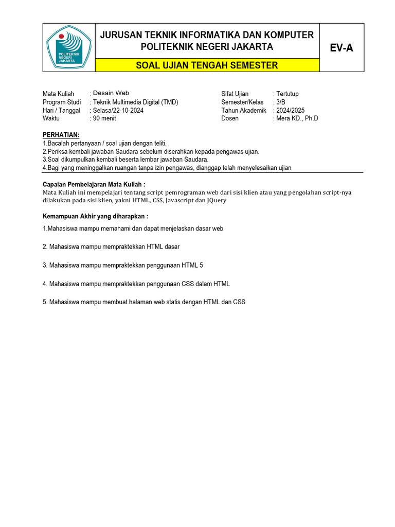 Uts Desain Web TMD 3B | PDF | Komputer