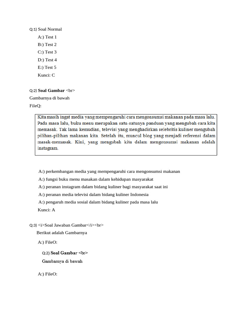 Sample Simple Soal | PDF