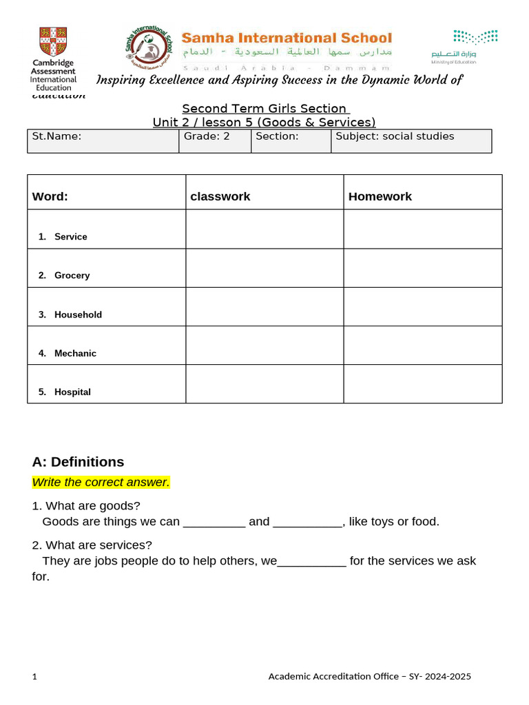 Grade 2 Goods and Services Week 2 | PDF | Business | Finance & Money ...