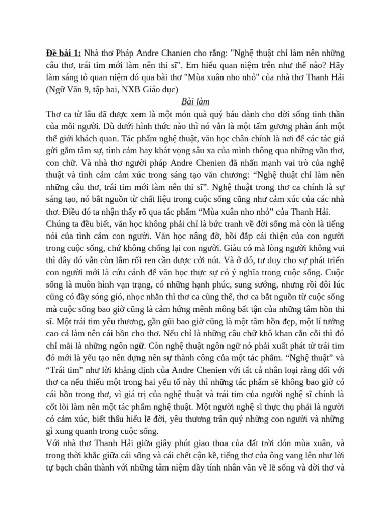 Bài Văn NLVH Hay | PDF