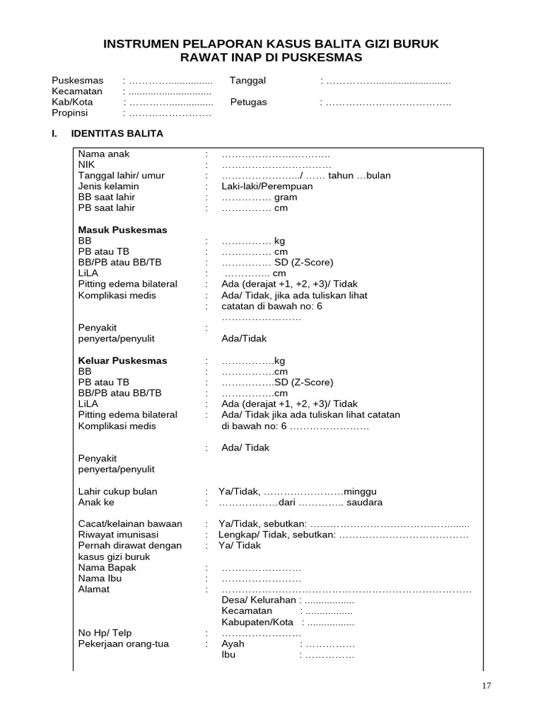G - Instrumen PELITA KESMAS Rawat INAP Fix | PDF | Kesehatan Holistik | Gaya Hidup