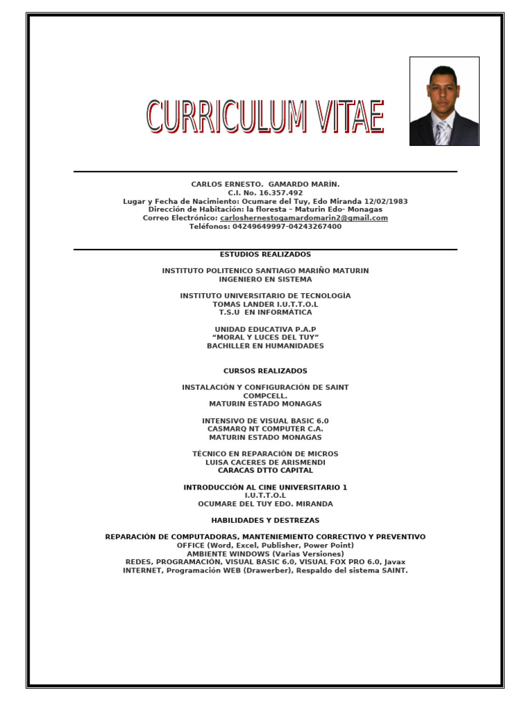 Curriculo-2c-Gamardo Actualizado | PDF | Ciencias de la Computación ...