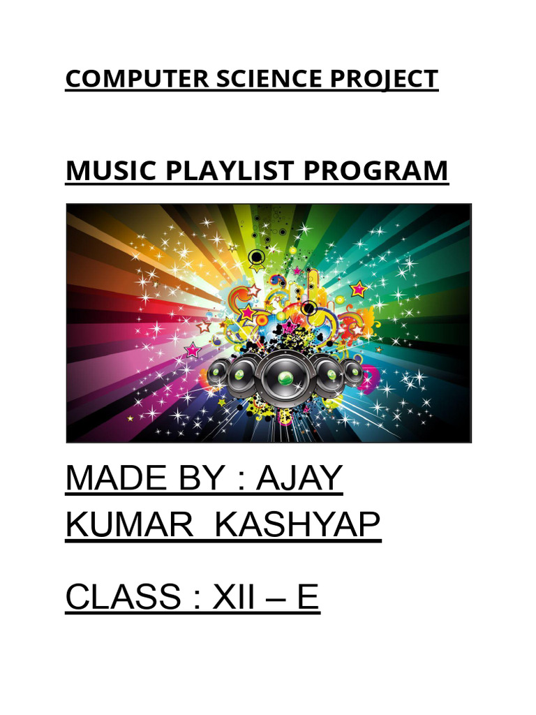 Ajay Kumar Kashyap C.S Project - 12th | PDF | Computer Programming | Computing