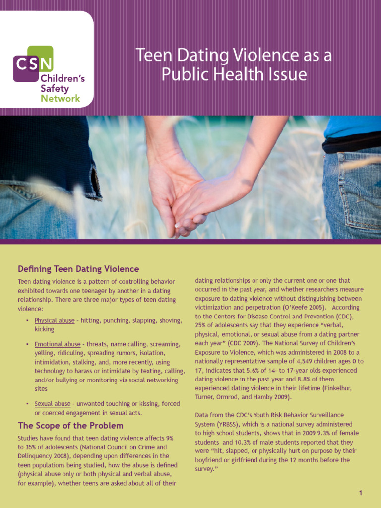 Teen Dating Violenceasa Public Health Issue | PDF | Violence | Adolescence