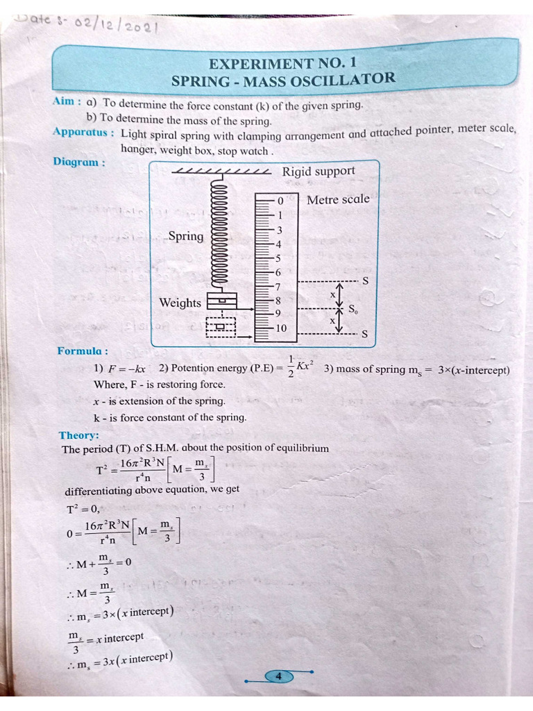 Spring Mass Oscillation Solutions | PDF