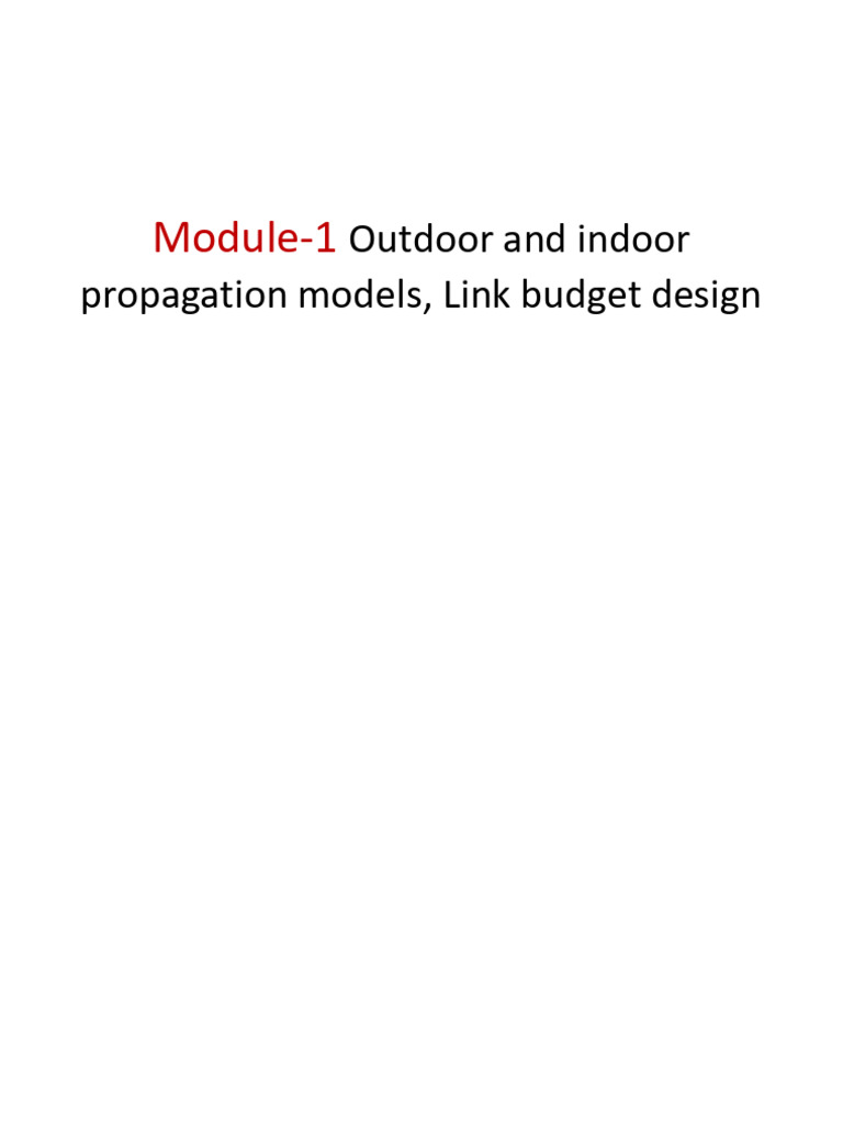 Wireless Propagation Models Guide | PDF | Radio Propagation ...