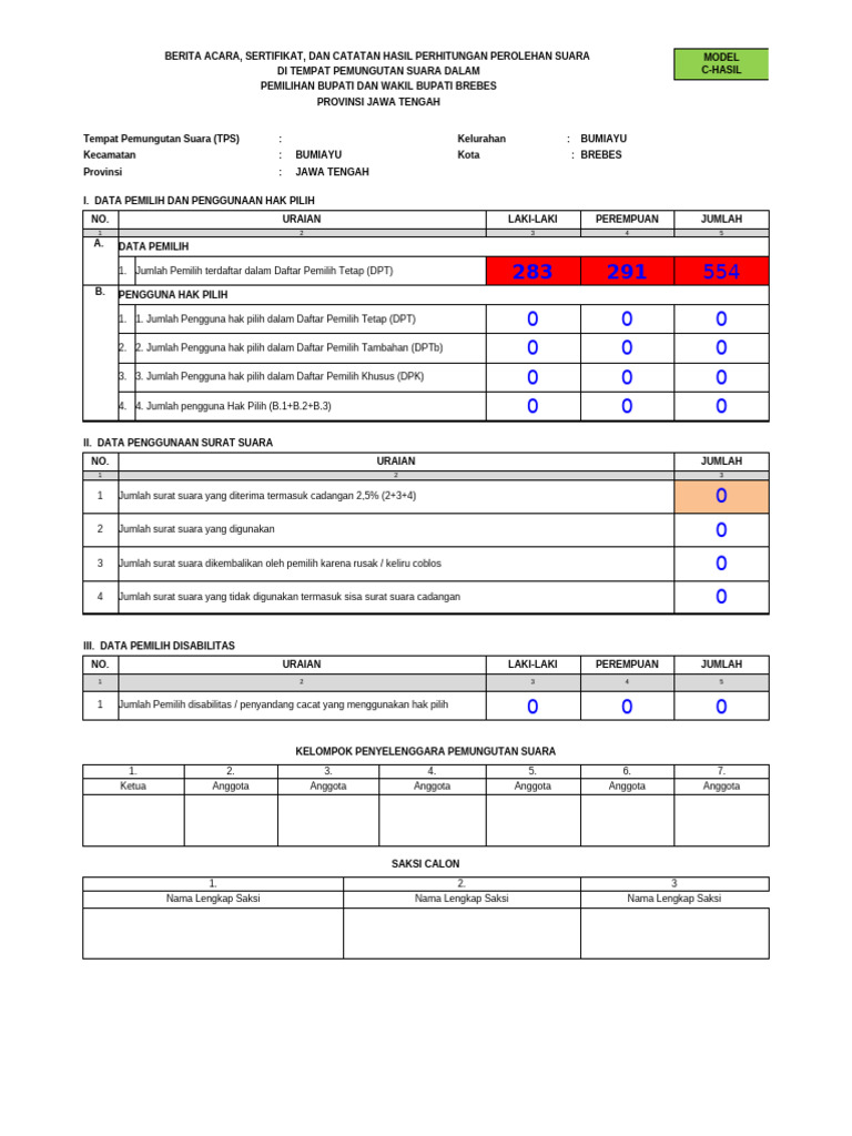 Final Kroscek KPPS Model C | PDF