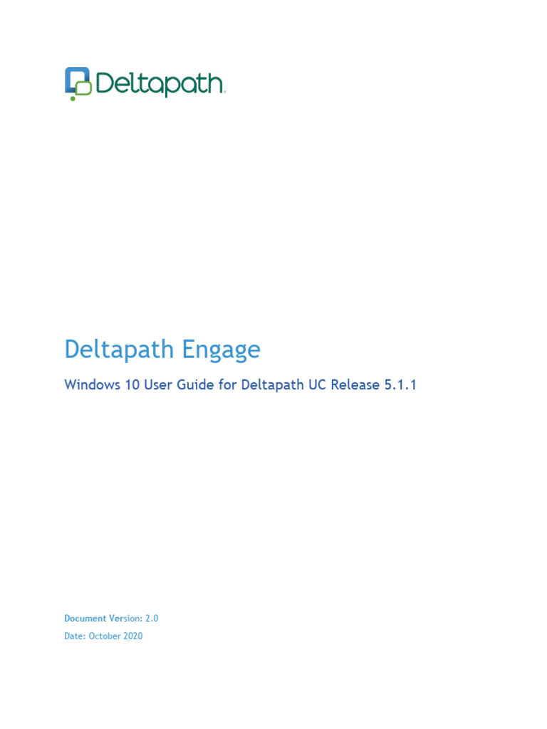 UG-100015-Deltapath Engage For Windows-EN-v5.1.1 | PDF | Microsoft Windows | Conference Call