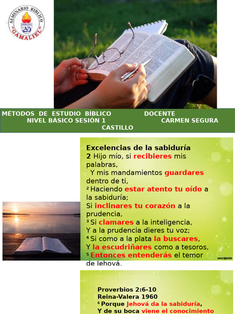 Clase 1 Métodos De Estudio Bíblico Pdf Biblia Viejo Testamento