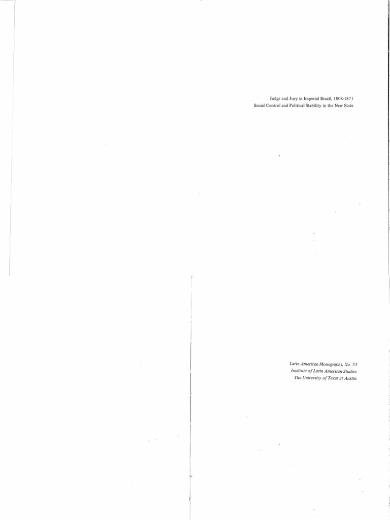 Flory, Thomas - Judge and Jury in Imperial Brazil | PDF
