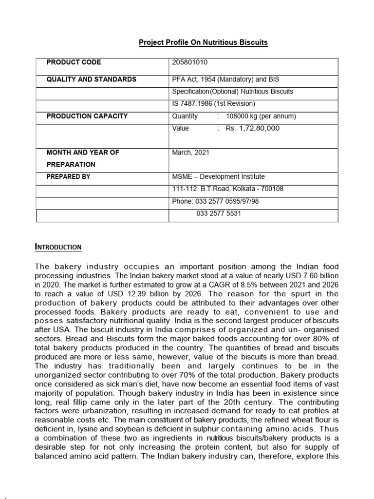 Nutritious Biscuits | PDF | Net Income | Soybean