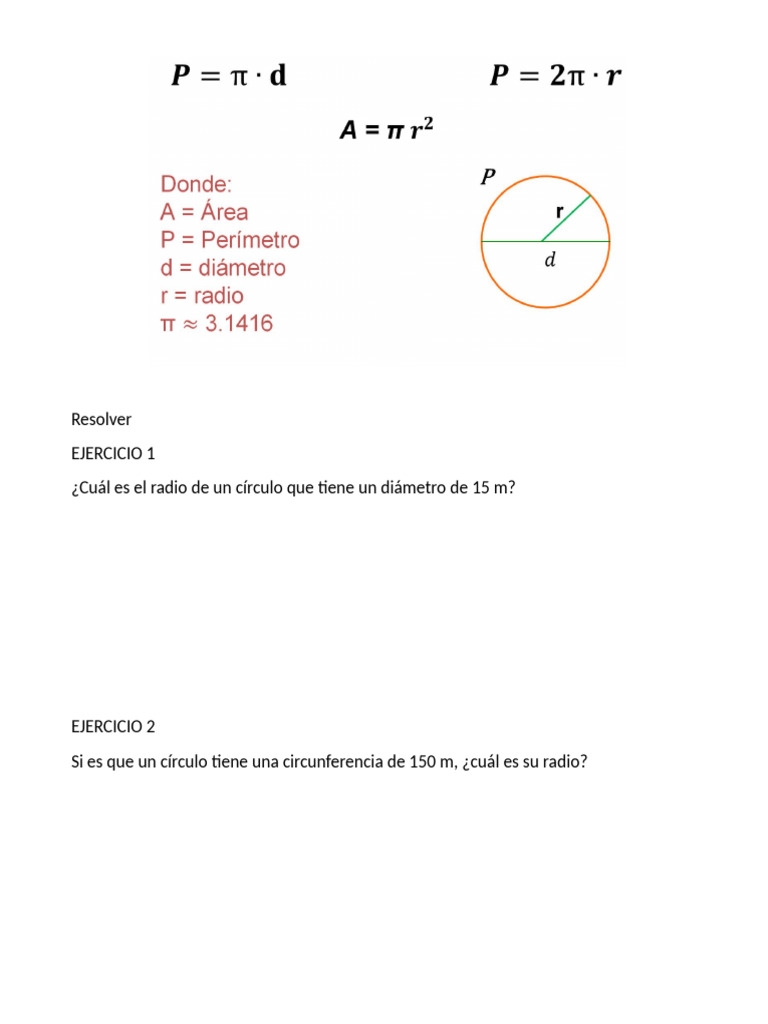 Cálculo de radios de círculos | PDF | Ciencia y matemáticas