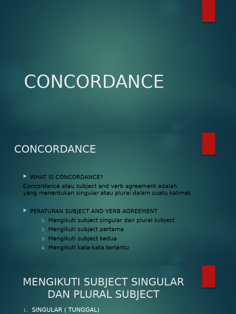 Concordance | PDF | Grammatical Number | Plural