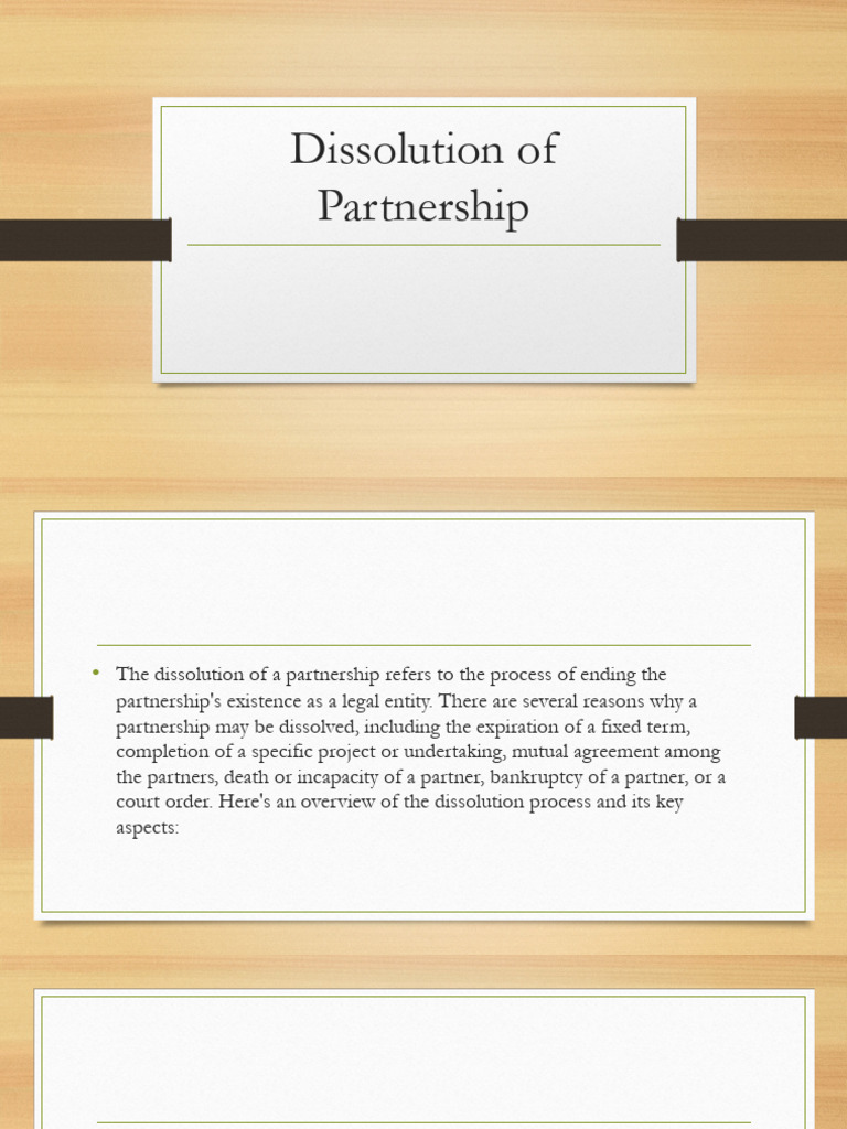 How to Dissolve a Partnership: Key Steps | PDF | Partnership | Liquidation