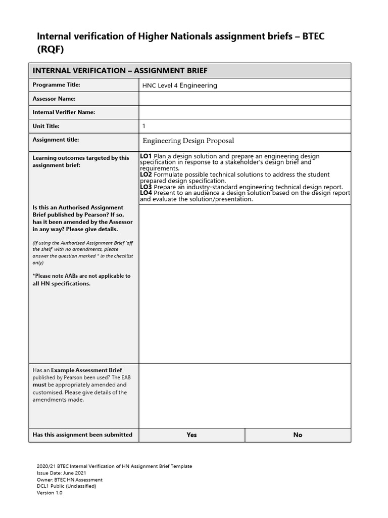 Internal - Verification - of - Assignment - Brief - Unit 1 Engineering ...