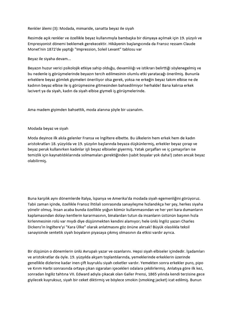 Modada Mimaride Sanatta Beyaz Ile Siyah | PDF