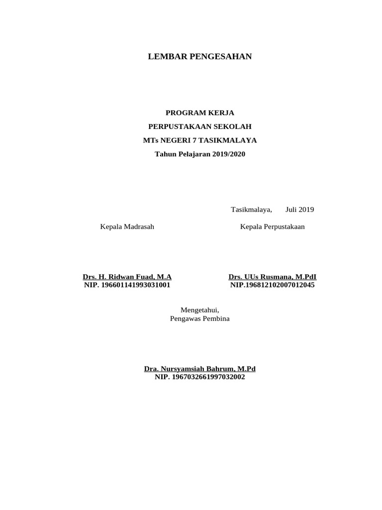 Lembar Pengesahan Eksul | PDF