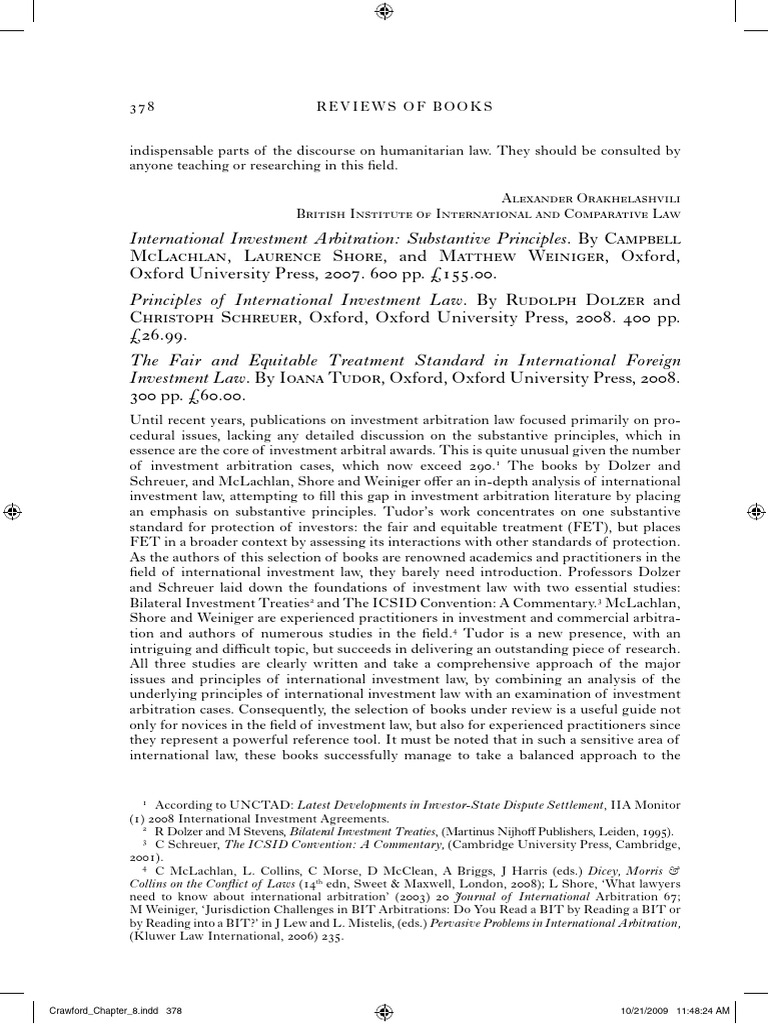 International - Investment - Arbit Alexander | PDF | Treaty | Arbitration