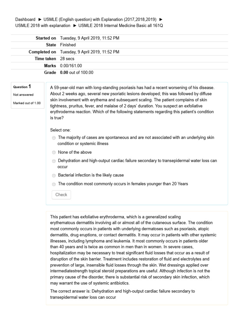Usmle 2018 All | PDF | Causes Of Death | Clinical Medicine