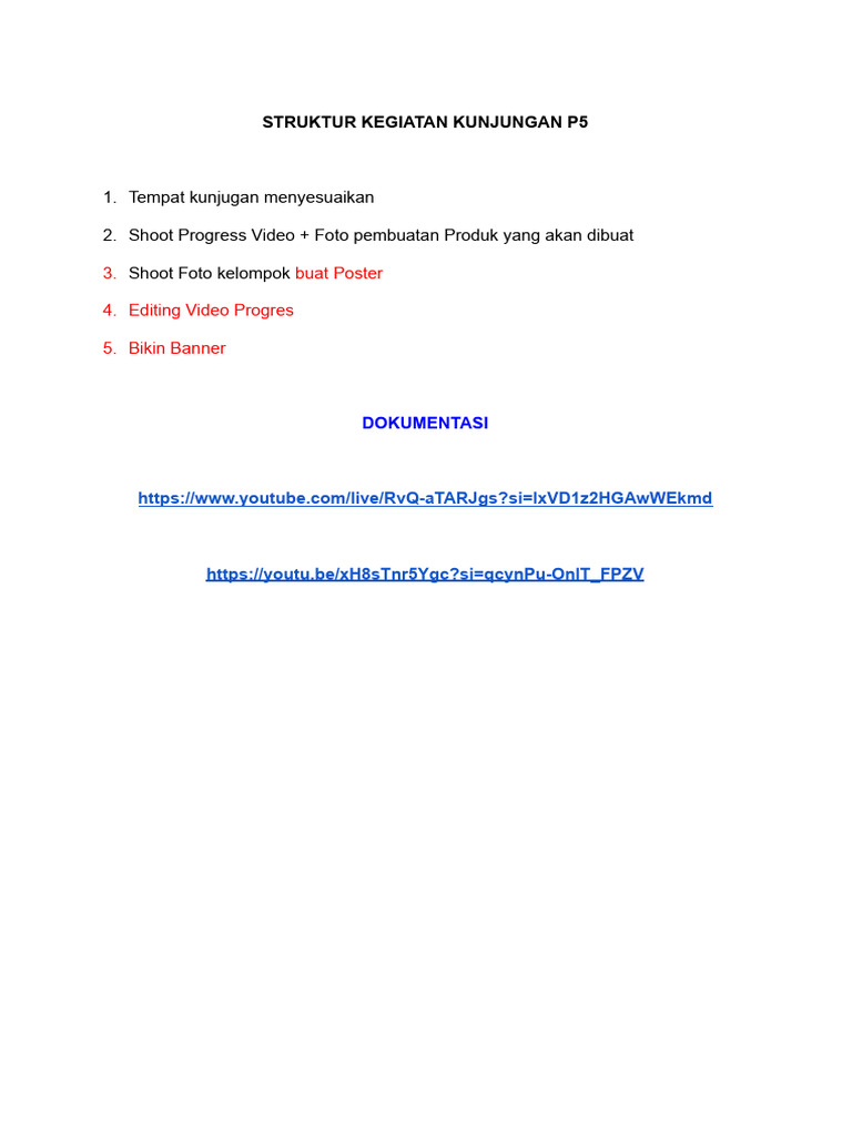 Struktur Kegiatan Kunjungan p5 | PDF | Bisnis | Komputer