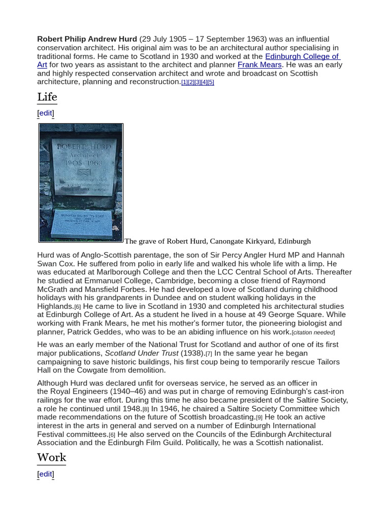 Robert Hurd: Influential Scottish Architect | PDF | Edinburgh | Scotland