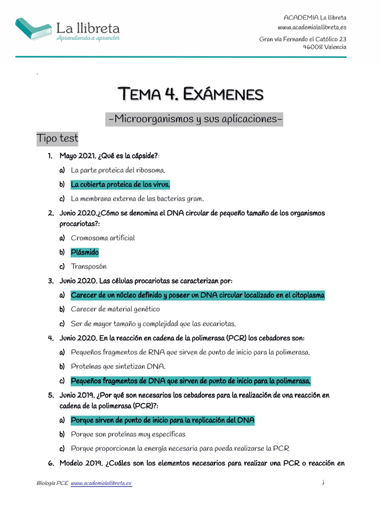 BIO PCE T4 Soluciones | PDF