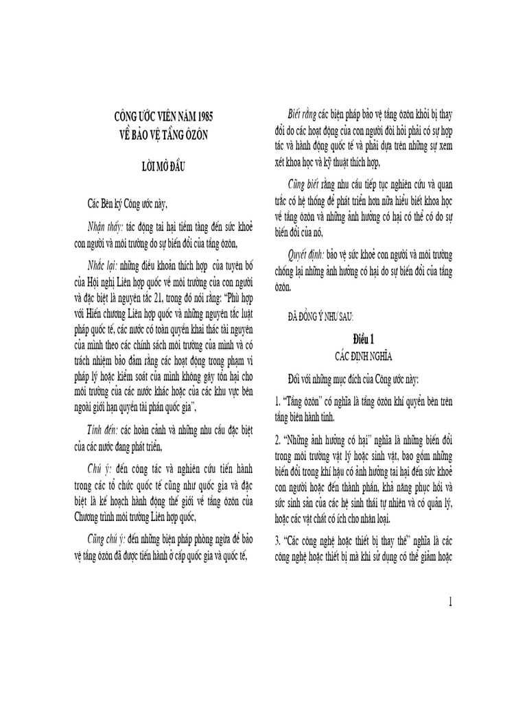 Cong Uoc Vienna 1985 Bao Ve Tang Ozon TV | PDF