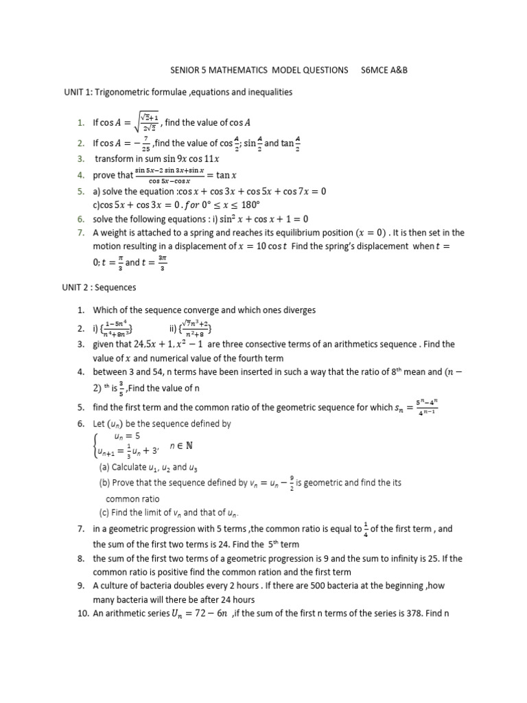 Maths S4&S5-1 | PDF | Group (Mathematics) | Euclidean Vector