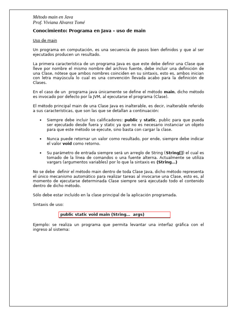 60 - Méodo Main en Java | PDF